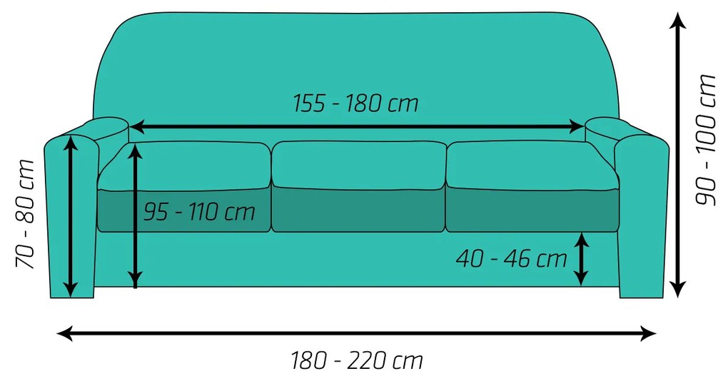 4Home Multielastický potah na sedačku Comfort Plus hnědá, 180 - 220 cm, 180 - 220 cm