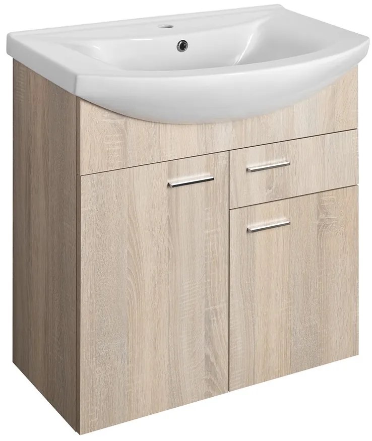 Aqualine Aqualine, ZOJA umyvadlová skříňka 71,5x74x34cm, dub platin, 51175