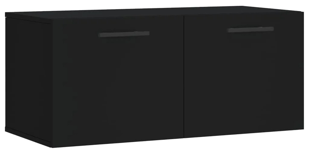 Nástěnná skříňka černá 80 x 36,5 x 35 cm kompozitní dřevo