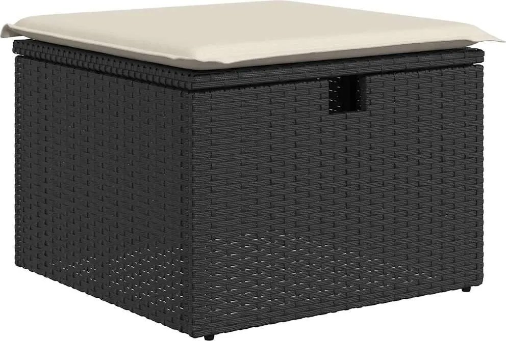 4dílná zahradní sedací souprava s poduškami černá polyratan 3325652