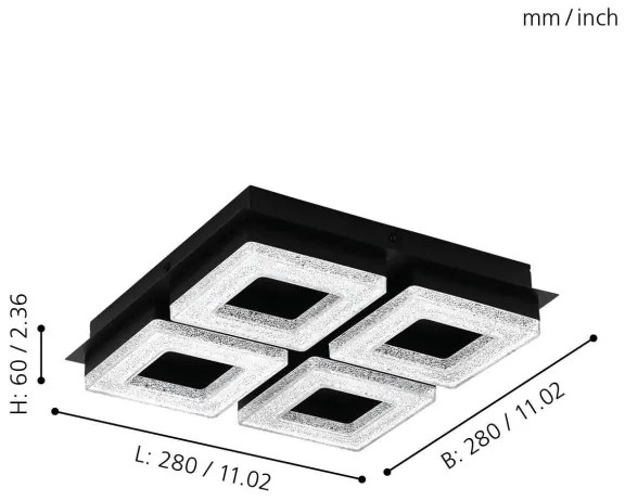 Eglo 99326 - LED Stropní svítidlo FRADELO 4xLED/4W/230V