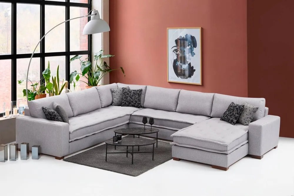 Rohová sedací souprava Lena Corner - Light Grey