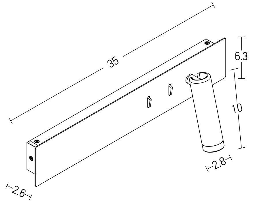 Zambelis H54 nástěnné LED svítidlo matně černé s podsvícením, 3W, 3000K, 35cm