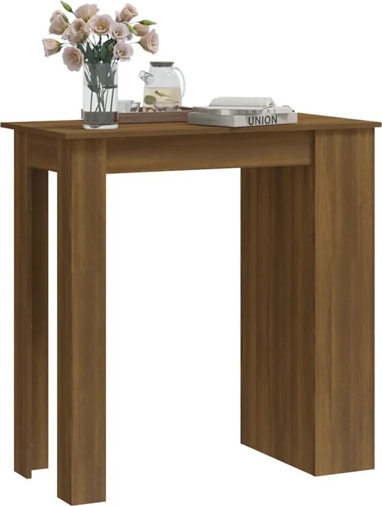 vidaXL Barový stůl s úložným regálem 102x50x103,5 cm kompozit [812968] Barva: kouřový dub
