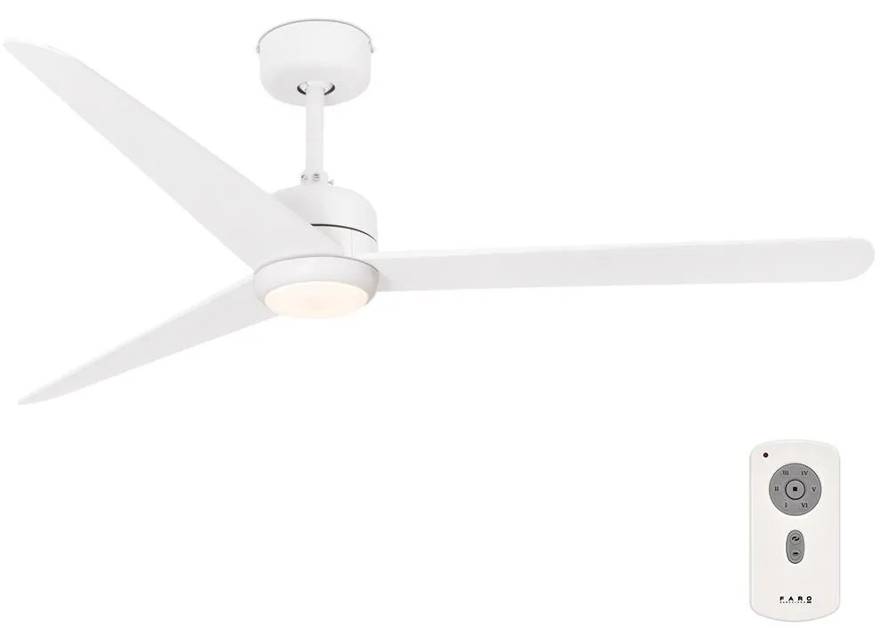 FARO Barcelona FARO 33722 - LED Stropní ventilátor NU LED/18W/230V bílá pr. 132 cm + DO FA33722