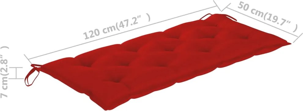 vidaXL Marketos Zahradní lavice s poduškou 120 cm masivní akáciové dřevo