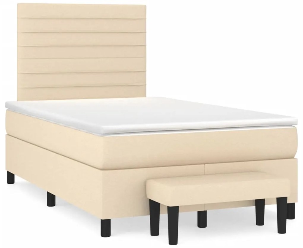 Box spring postel s matrací krémová 120x190 cm textil 3270367