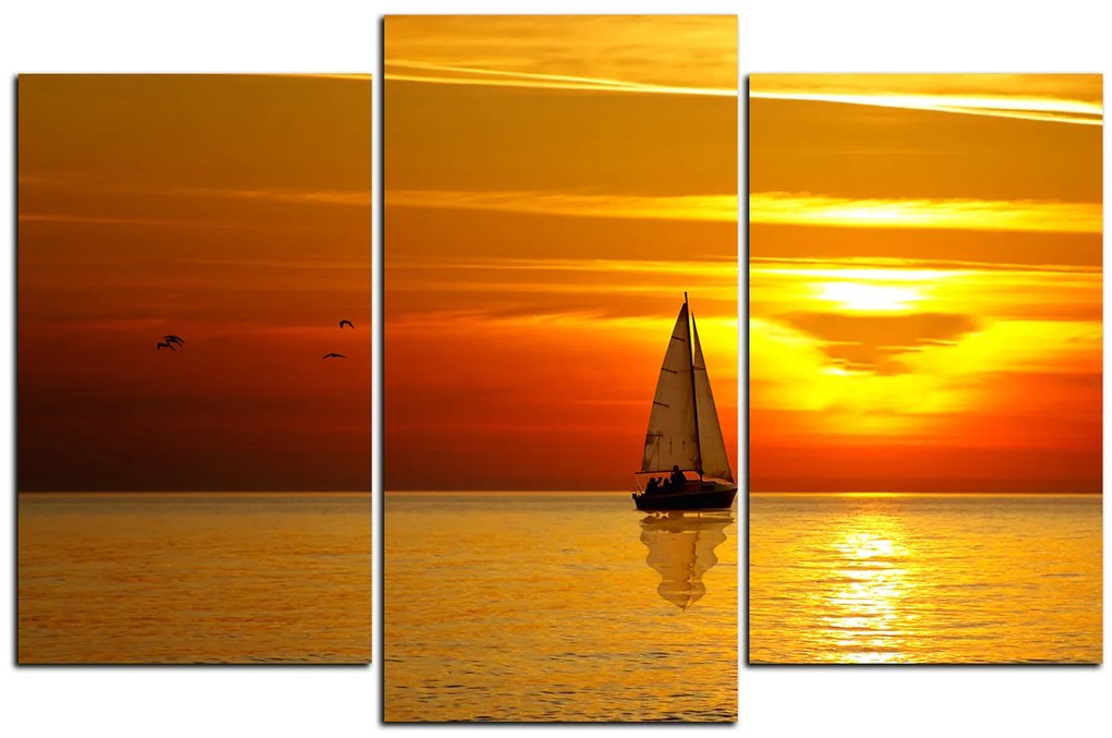 Obraz na plátně - Loď při západu slunce 1247C (105x70 cm)