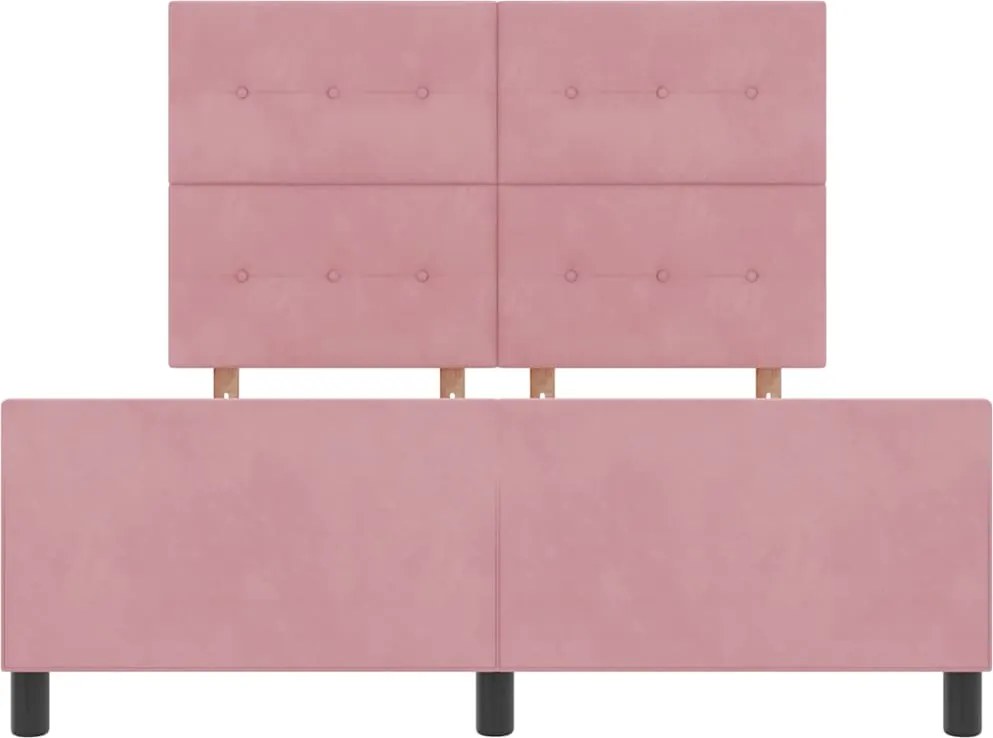 Postel s boxspringem s čelo Růžová 160 x 200 cm samet 3344956