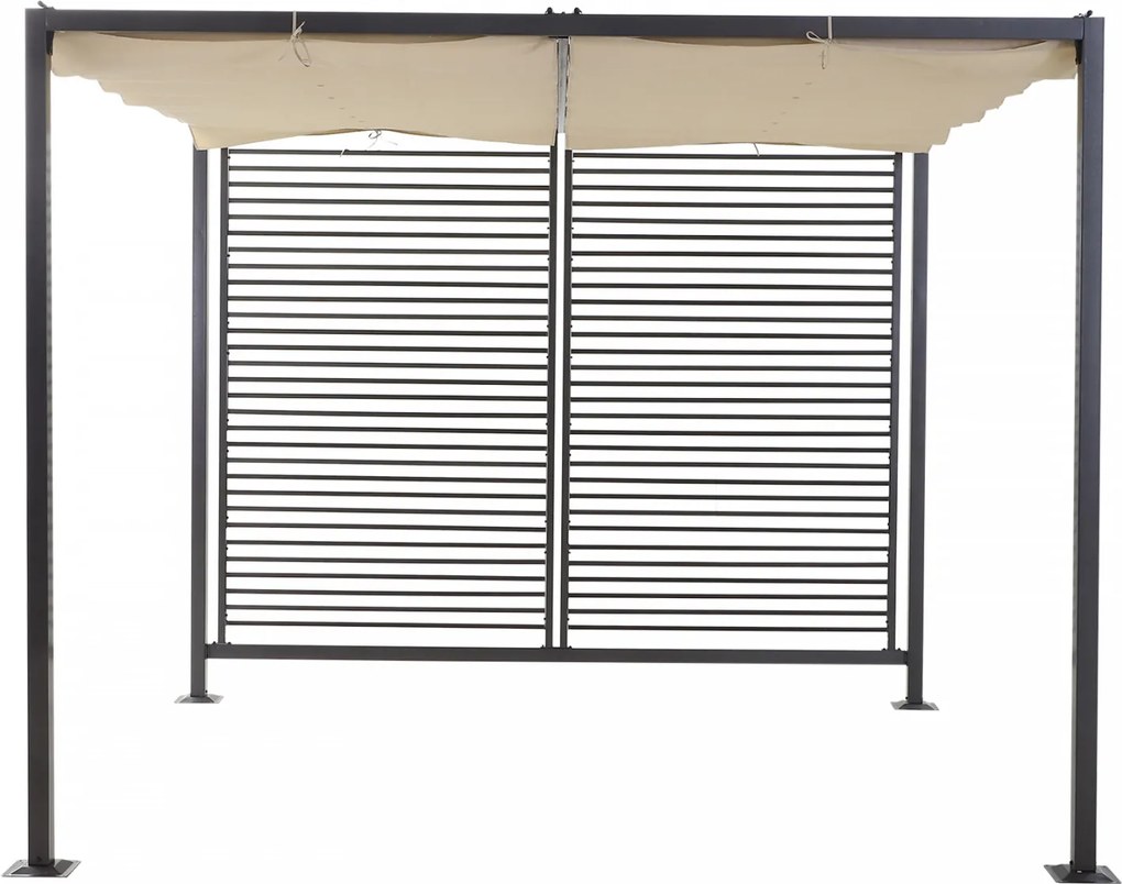 Zahradní hliníková pergola se zatahovací střechou Goleto H300 hnědá 3 x 3 x 2,23 m