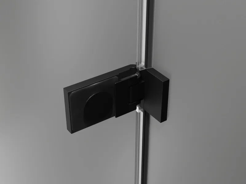 Mexen Lunar-F, skládací sprchový kout levý 100 x 80 cm, 8mm čiré sklo, černý profil, 836-100-080-70-00-L