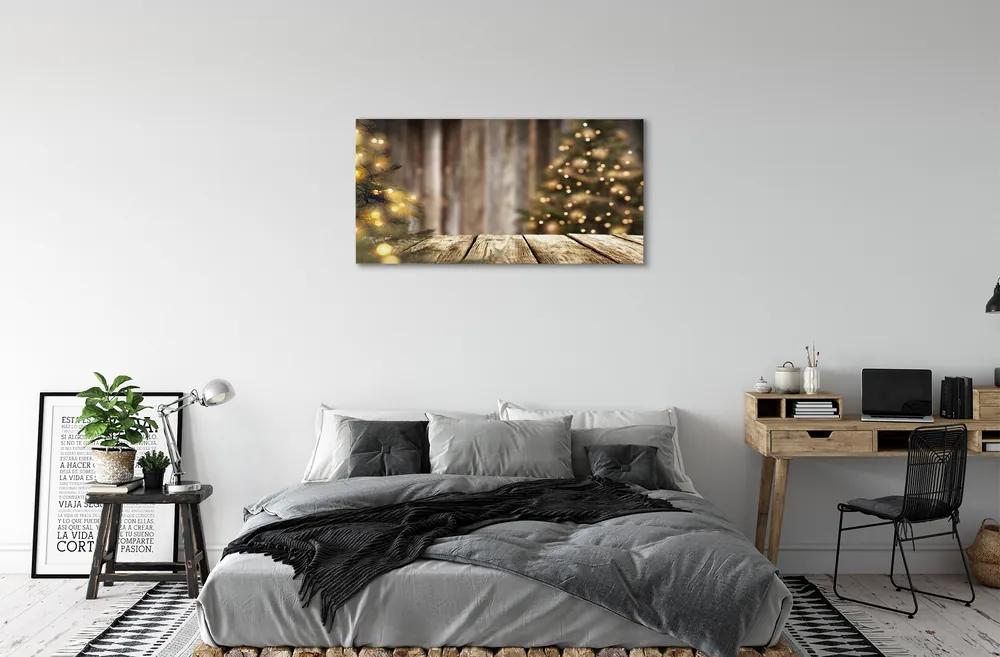 Obrazy na plátně Desky vánoční stromky 125x50 cm