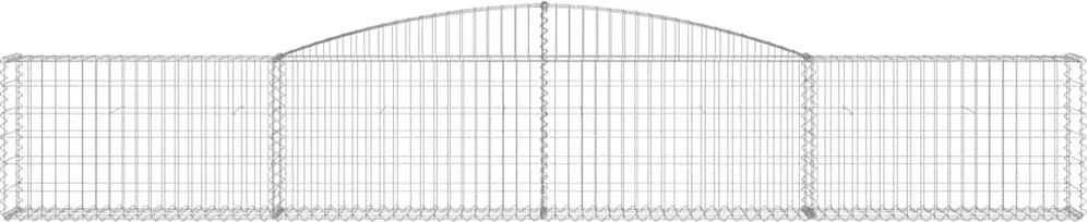 Klenuté gabionové koše 4 ks 400x30x60/80 cm pozinkované železo 3146842