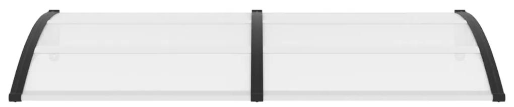 Vchodová stříška černá a průhledná 200 x 75 cm polykarbonát,  144815
