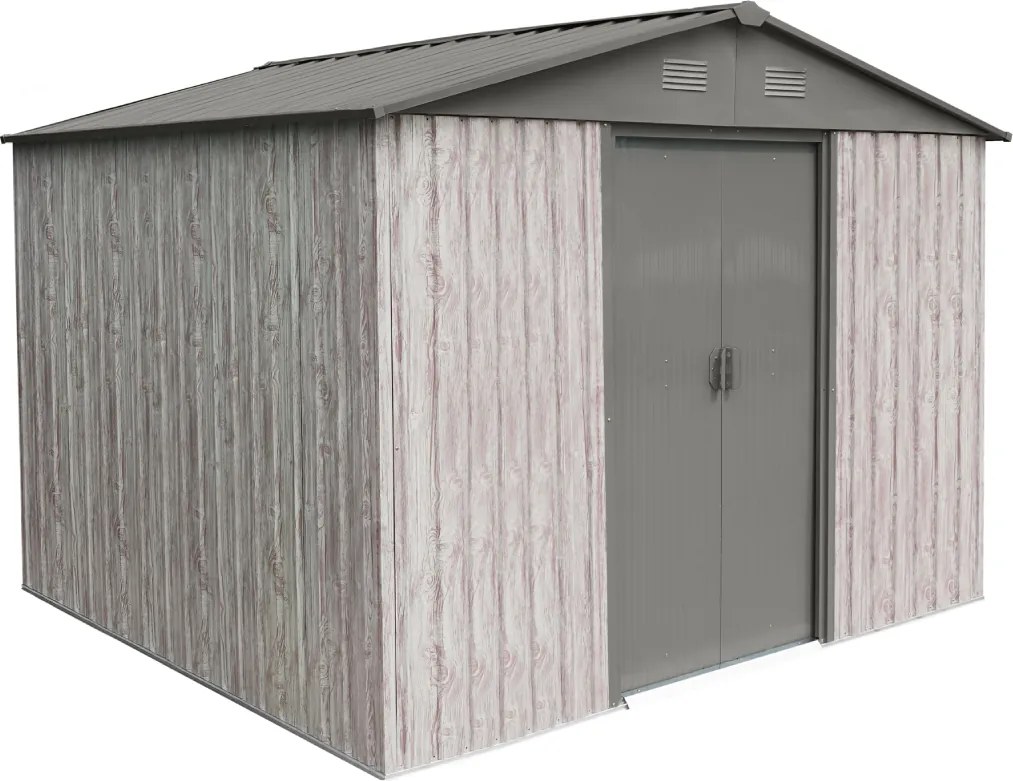 Zahradní domek BestBerg ZDB-7SD / 7,2 m² / 301 x 238 x 214 cm / dekor bílé dřevo/šedá