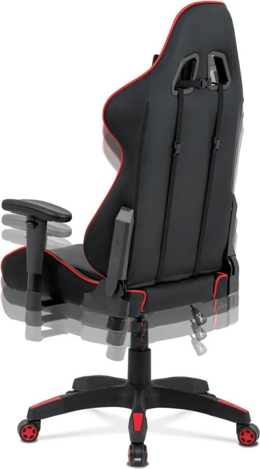 Kancelářská židle houpací mech., + koženka, plast. kříž – opěrák 90°–180° černá