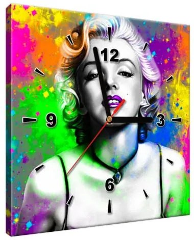 Tištěný obraz s hodinami Marilyn Monroe Pop Art 30x30cm ZP2569A_1AI