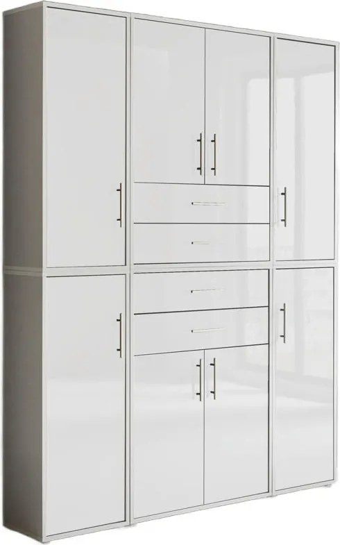 XXXLutz SKŘÍŇ NA ŠANONY, šedá, vysoce lesklá bílá, 172,6/227,2/33 cm MID.YOU - Online Only kancelářský nábytek - 001067009207