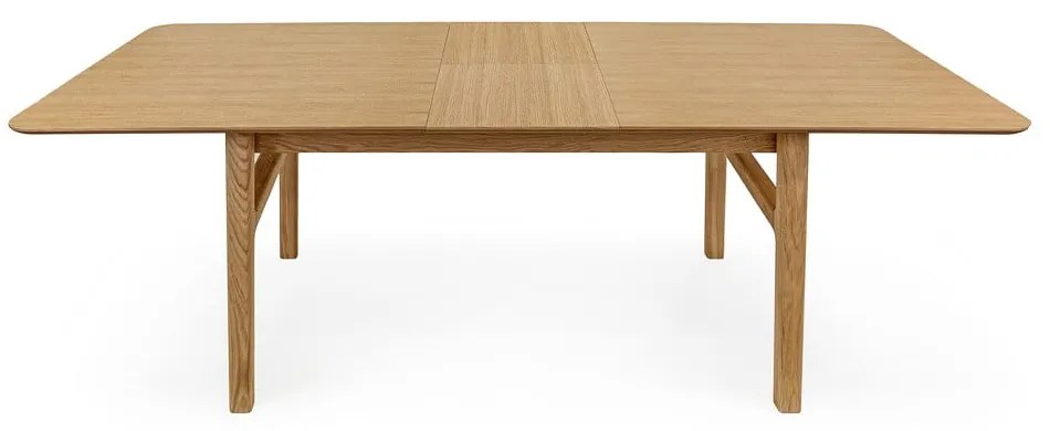 Rozkládací jídelní stůl s přídavnou deskou v dekoru dubu 90x180 cm Curved – Woodman
