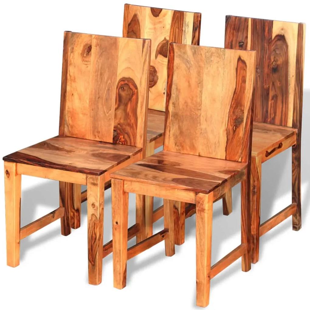 243284 vidaXL Jídelní židle 4 ks masivní sheeshamové dřevo