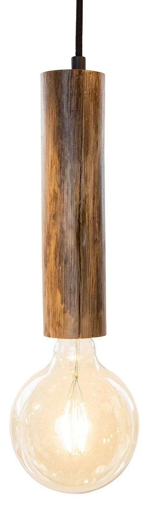 Závěsné světlo Tronco 1 zdroj, dřevěný závěs 25 cm | BIANO