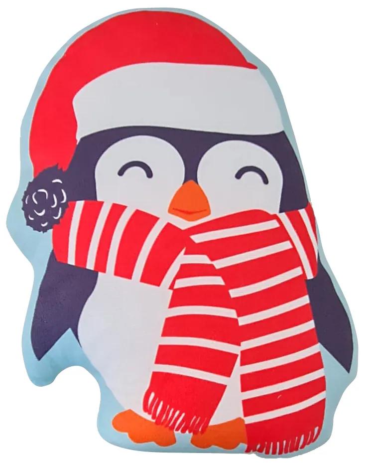 Vánoční tvarovaný polštář MAGICAL vánoční tučňák 33x23 cm