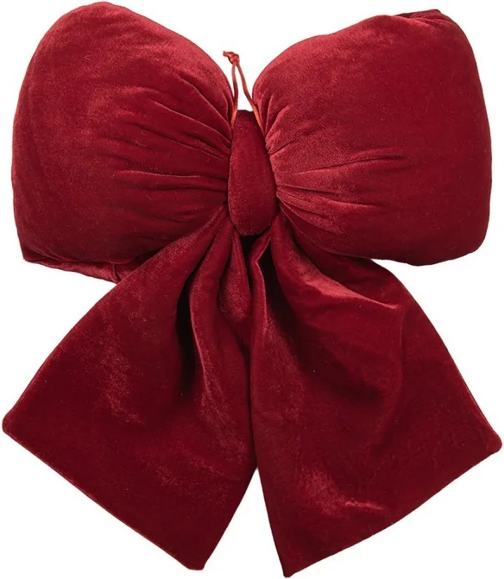 Elegantní červená sametová závěsná mašle Bow L - 30*12*35 cm