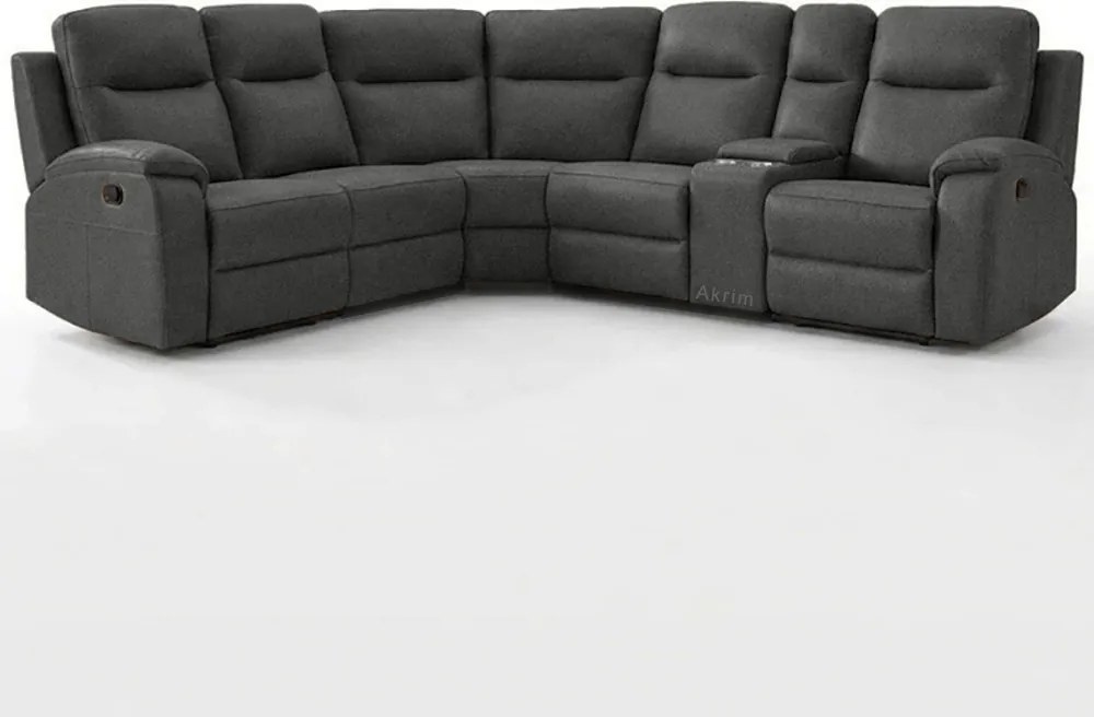 Sedací souprava MALAGA | 248x276 cm | UNIVERZÁLNÍ levá i pravá | s FUNKCÍ RELAX | tmavě šedá látka | EXTRA POHODLNÉ