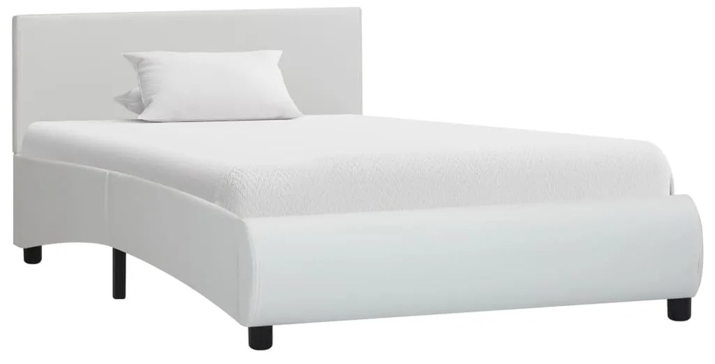 Rám postele s LED světlem bílý umělá kůže 100 x 200 cm 285487