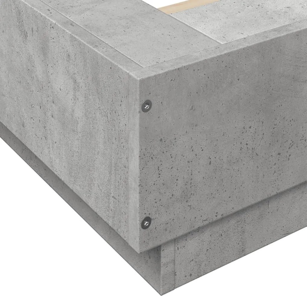 Rám postele betonově šedý 135 x 190 cm kompozitní dřevo 3281227