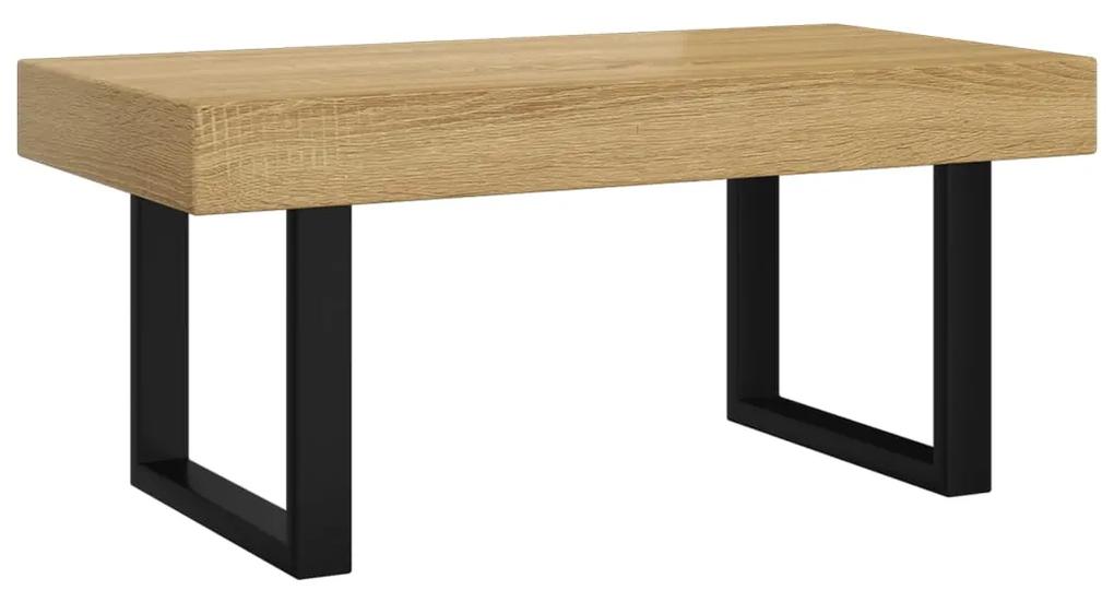 Konferenční stolek světle hnědý a černý 90x45x40 cm MDF železo - Default Title