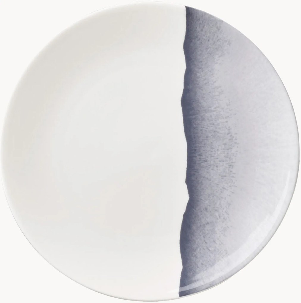 Sada snídaňových talířů z kostního porcelánu Silhouette, 6 dílů