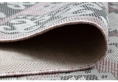 koberec SISAL SION aztécký 3007 ploché tkaní růžový / ecru velikost 180x270 cm | krásné koberce cz