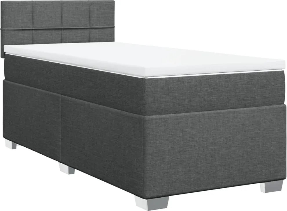 Box spring postel s matrací tmavě šedá 80 x 200 cm textil 3288016