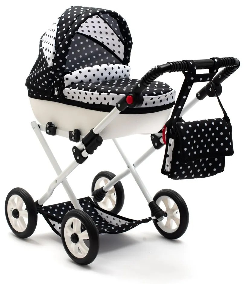 Dětský kočárek pro panenky New Baby COMFORT bílo-černý