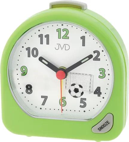 Dětský zelený fotbalový ručkový budík JVD SR672.4 pro malé fotbalisty