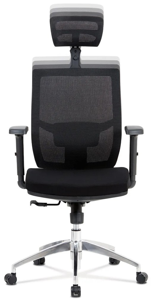Kancelářská židle, černá látka / černá síťovina, hliníkový kříž, synchronní mech - KA-B1083 BK