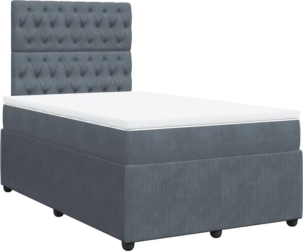 Box spring postel s matrací tmavě šedá 120 x 200 cm samet 3294617
