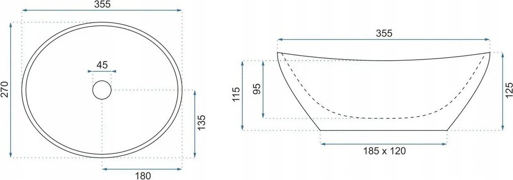 Rea Sofia Mini, umyvadlo na desku 355x270x125 mm, imitace kamene - bílá Cloudy, REA-U9236