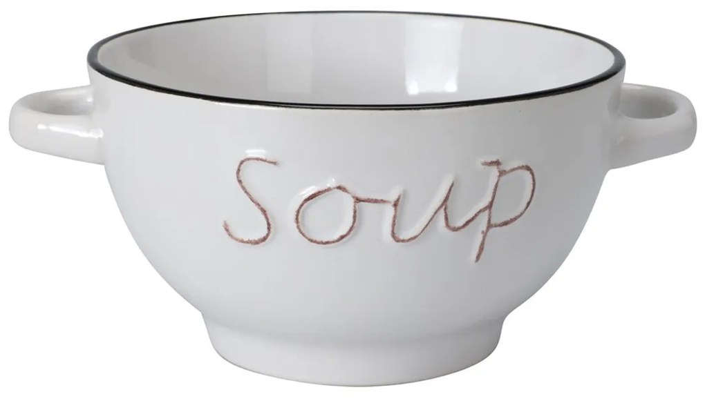 Kameninová miska na polévku SOUP 650 ml bílá