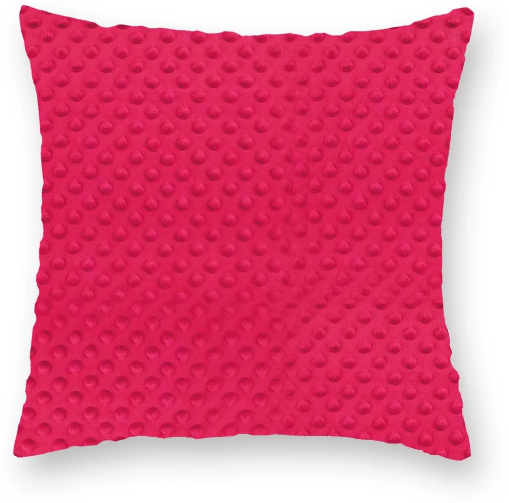 GADEO dekorační polštář Minky dot, tmavě růžová Rozměr: 30x30 cm