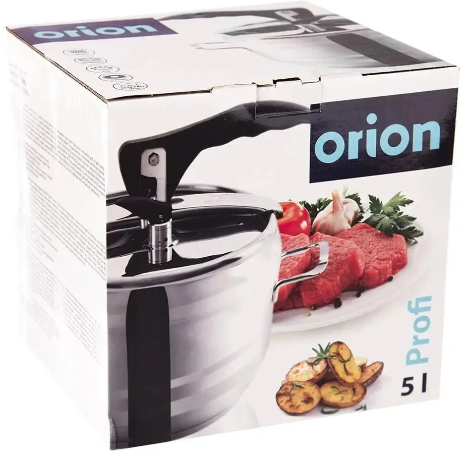 Nerezový tlakový hrnec s poklicí Orion Profi, 5 l