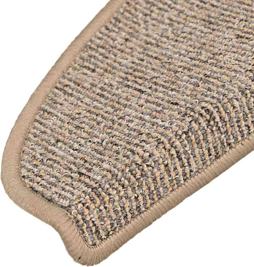 Schodové rohože 15 ks 65 x 21 x 4 cm hnědé, půlkulaté, velké 149855