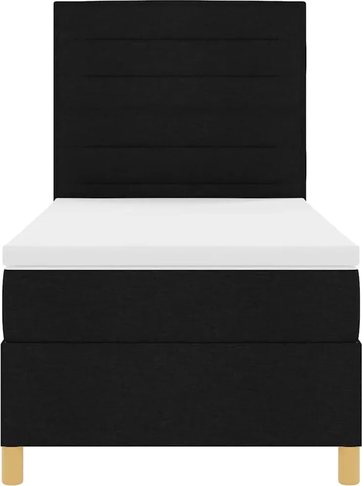 Postel s boxspringem s matrací s čelo Černá 80 x 200 cm textil 3339499
