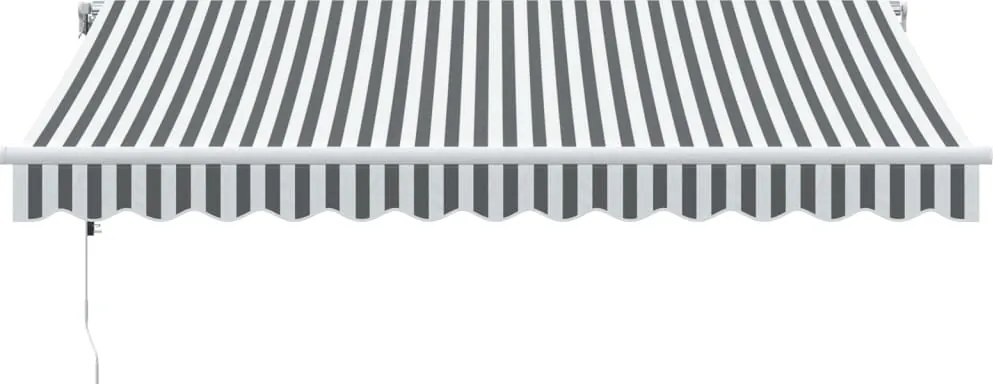 Automatická zatahovací markýza antracitová a bílá 350 x 250 cm 3310227