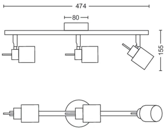 Philips - Bodové svítidlo MERANTI 3xGU10/35W/230V černá