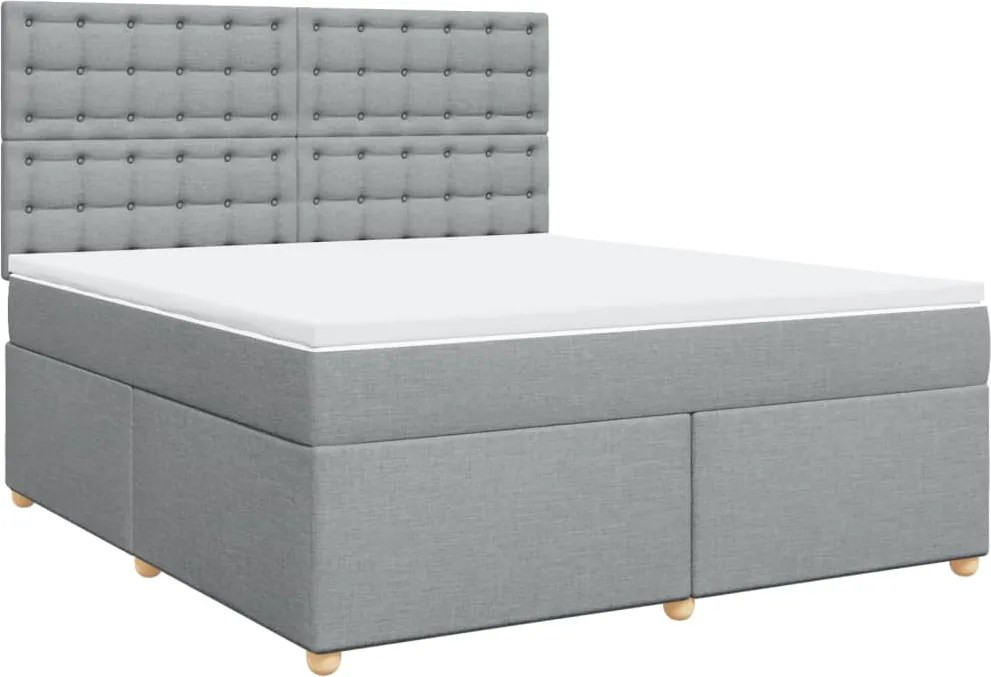Box spring postel s matrací světle šedá 180 x 200 cm textil 3293673