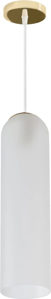 Toolight - Skleněná závěsná lampa APP665-1CP, bílá-zlatá, OSW-04661