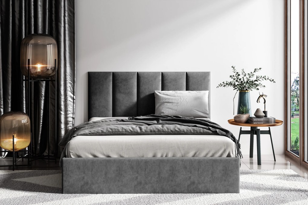 Eka Čalouněná postel Lucy 1 - 160x200 cm Barva látky Trinity: Tmavě modrá (Trinity 2331), Úložný prostor: Bez úložného prostoru