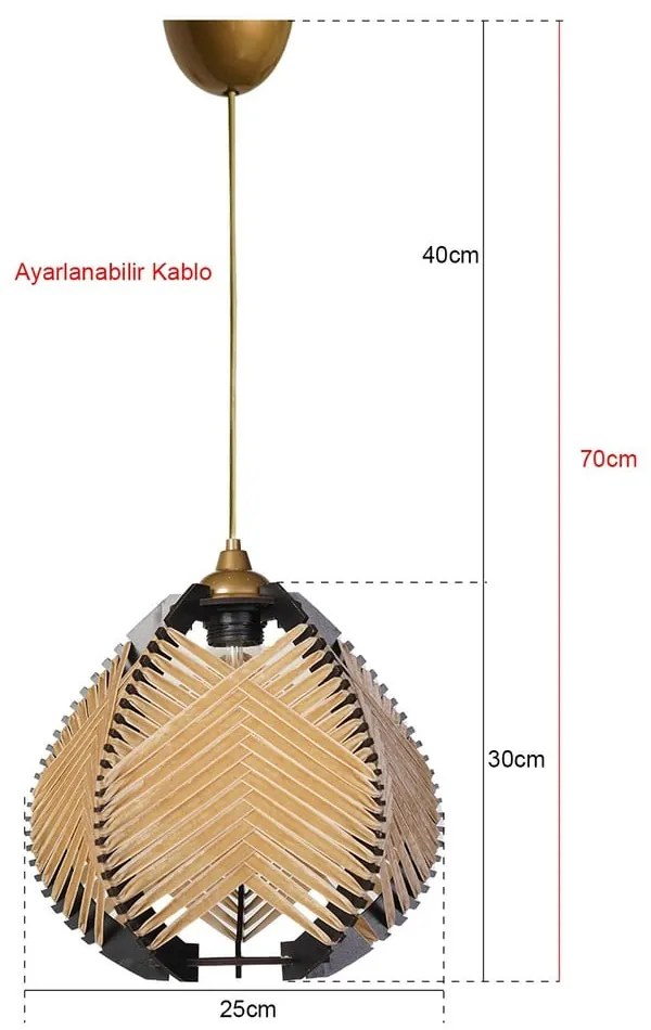 Černo-béžové závěsné svítidlo s textilním stínidlem ø 25 cm – Opviq lights